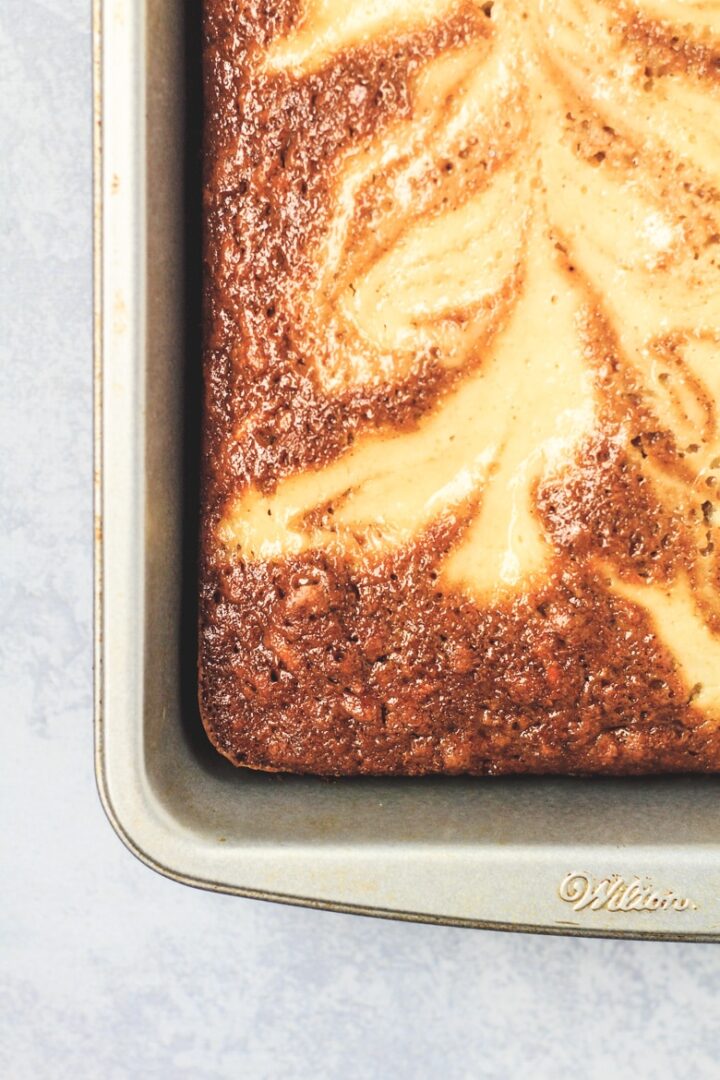 Carrot Cake Bars with Cream Cheese Swirl - Simply Bake