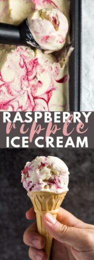 No-Churn Raspberry Ripple Ice Cream - Simply Bake