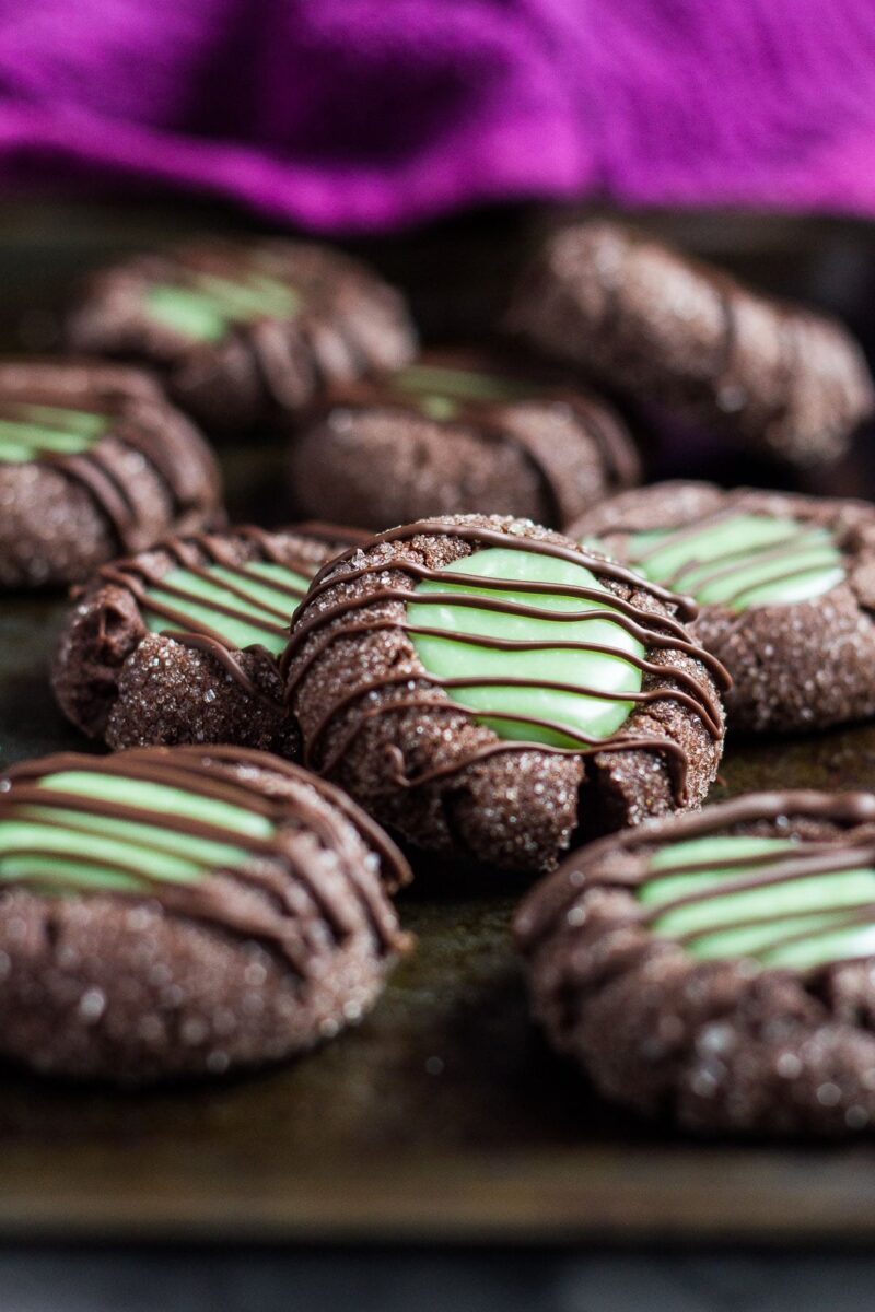Mint Chocolate Thumbprint Cookies - Simply Bake