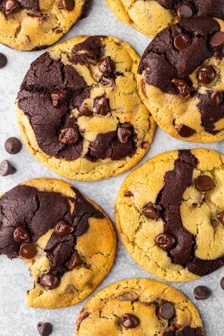 Marbled Chocolate Chip Cookies - Simply Bake