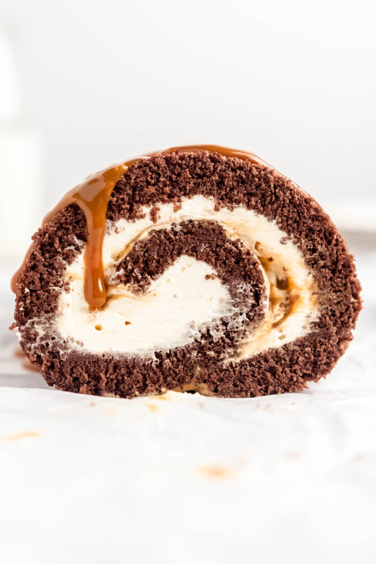 Chocolate Caramel Swiss Roll - Simply Bake